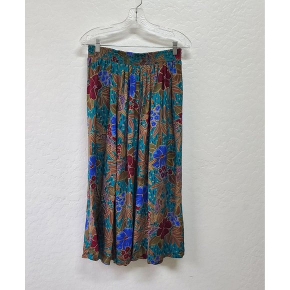 Koret | Skirts | Vintage Koret Floral Skirt Teal Floral Design Made In ...